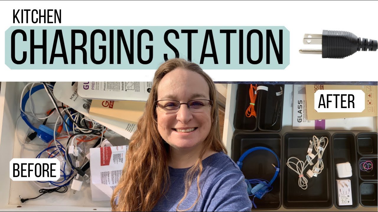 How I set up a charging station || Organize with Me! || Kitchen ...
