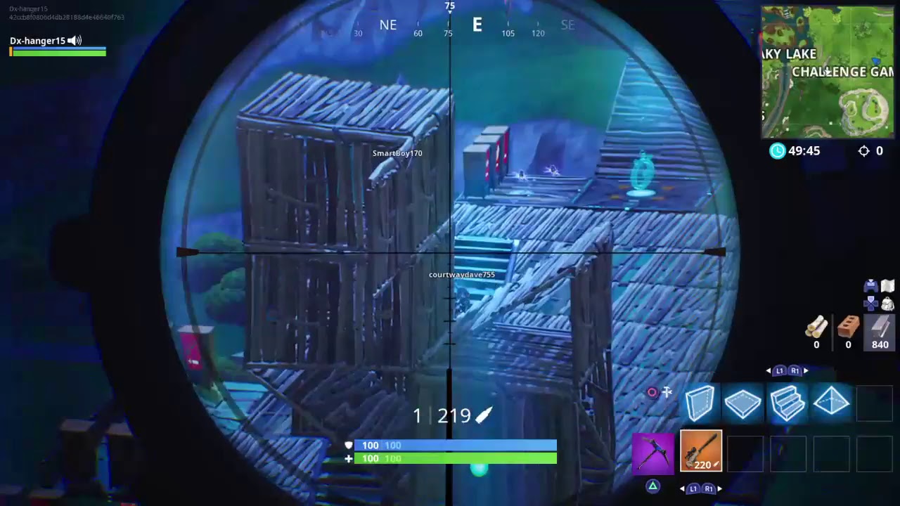 Fortnite challenges part 2 with full health and shelid - YouTube