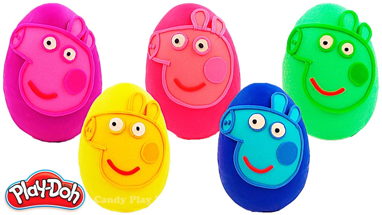 Huge Play Doh Surprise Eggs Pig | Learn Colours with Pig and Play Doh ...