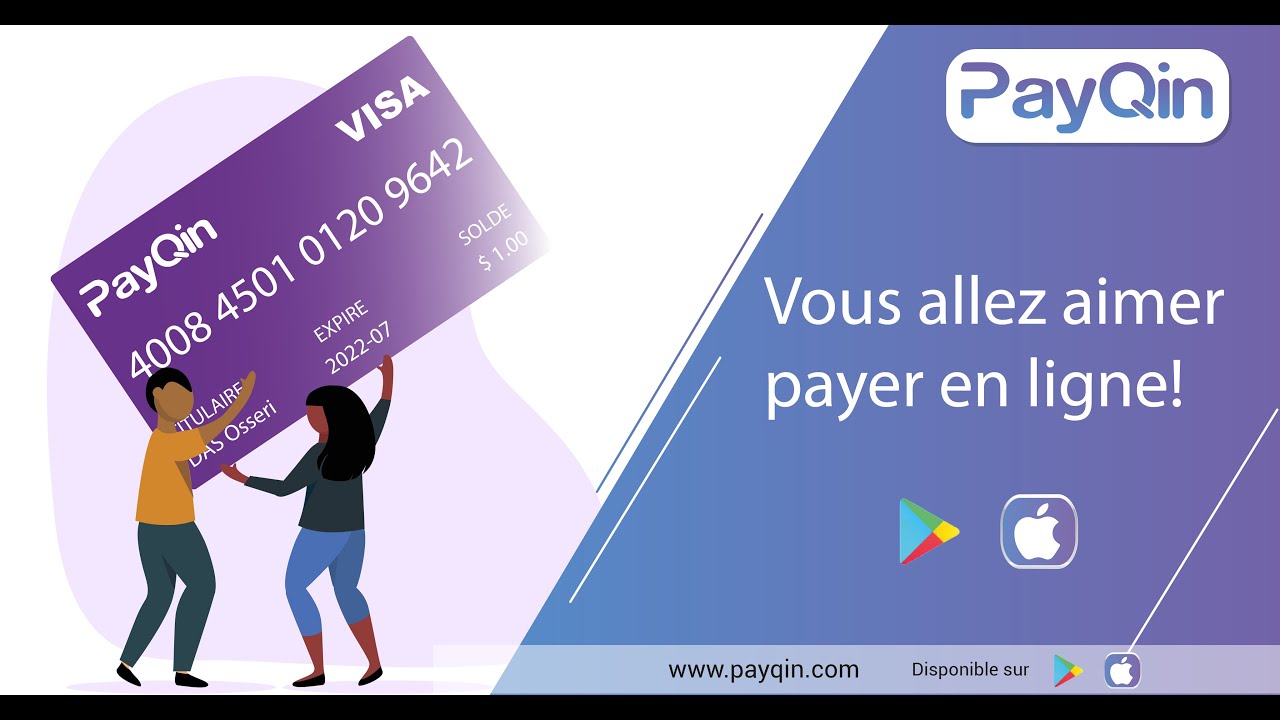 obtenir une carte virtuelle visa grace à l'application payqin - YouTube