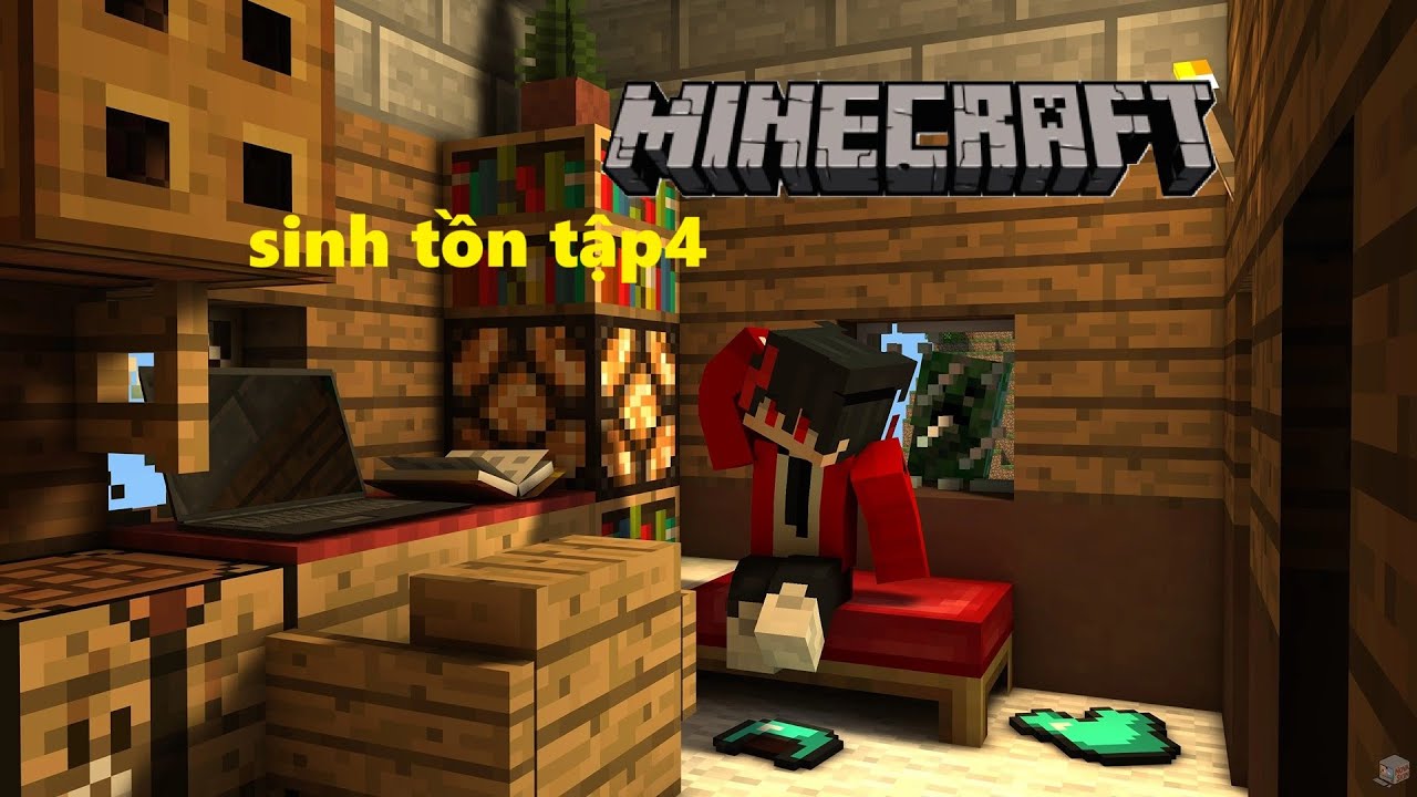 MineCraft sinh tồn tập4// mik đãng xây nhà và có full giáp kc - YouTube