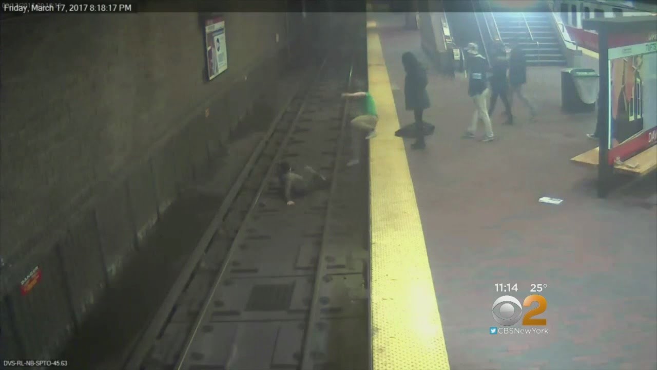 Students Rescue Man Who Fell On Train Tracks - YouTube