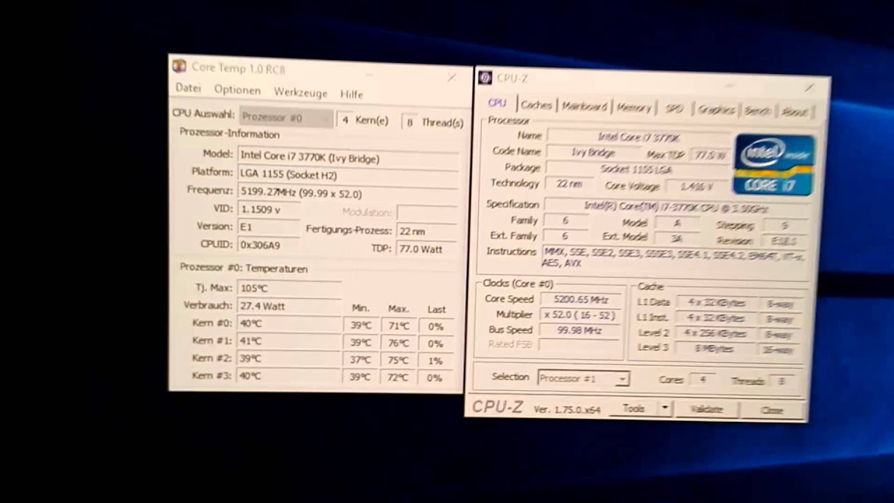 Cinebench r15 i7 6700k vs i7 3770k 5,2 GHz - YouTube