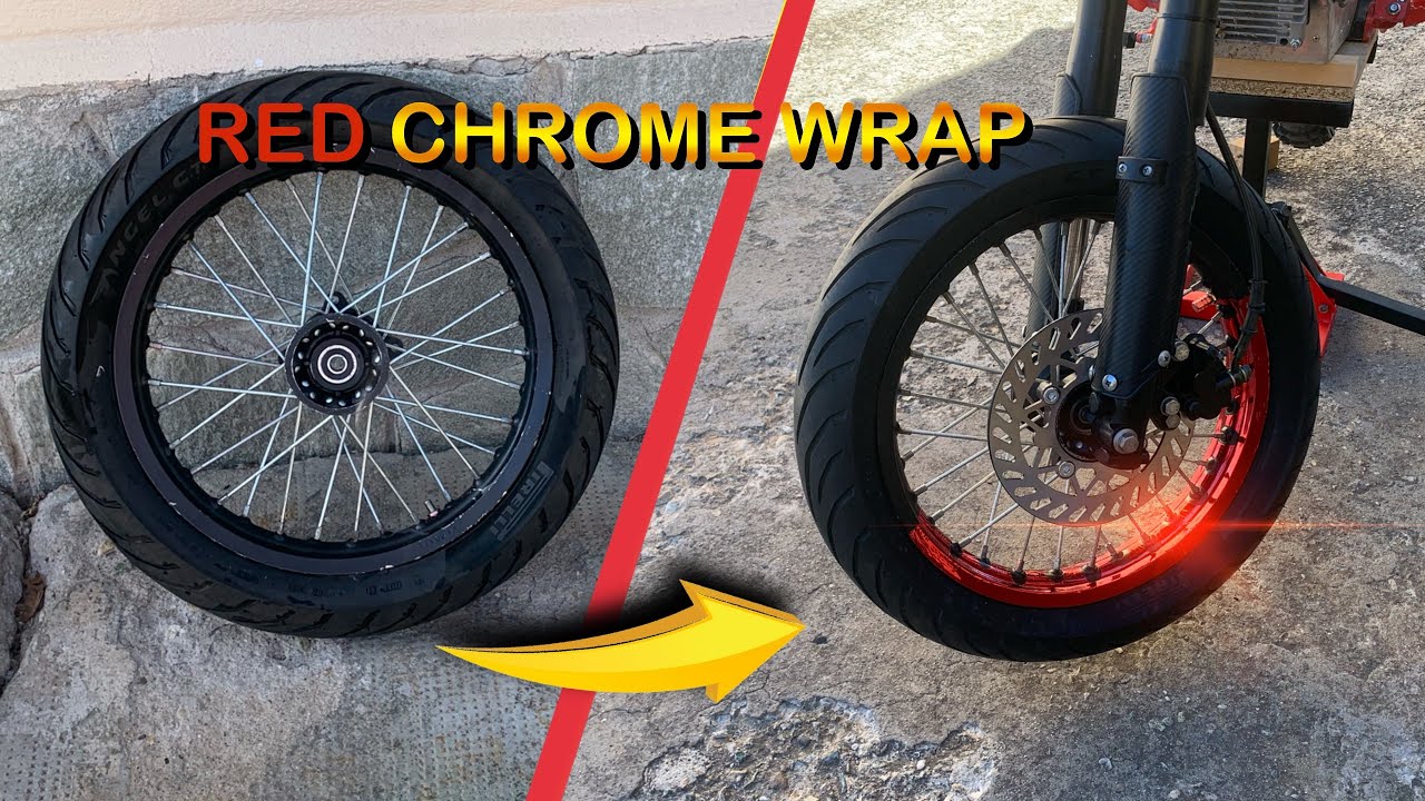 come fare i cerchi BICOLOR - RED CHROME WRAP - YouTube
