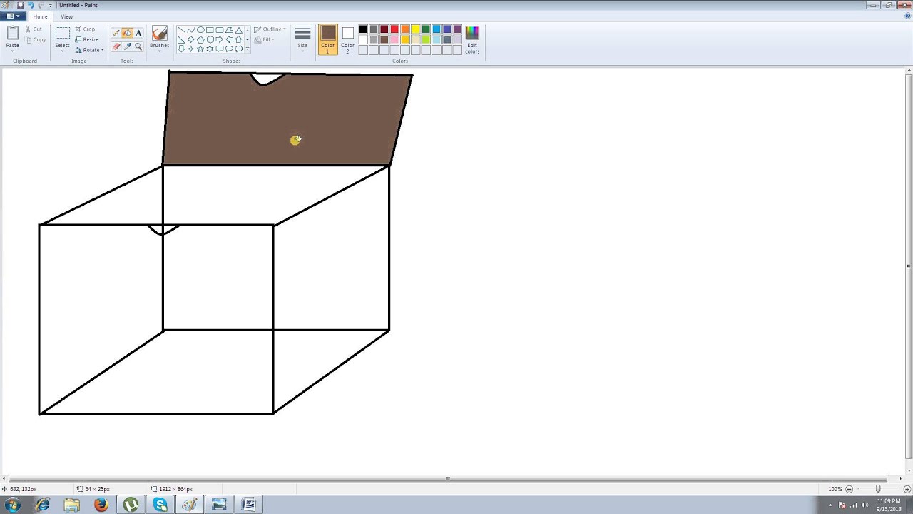 How To Make A Box In Paint With Colour - YouTube