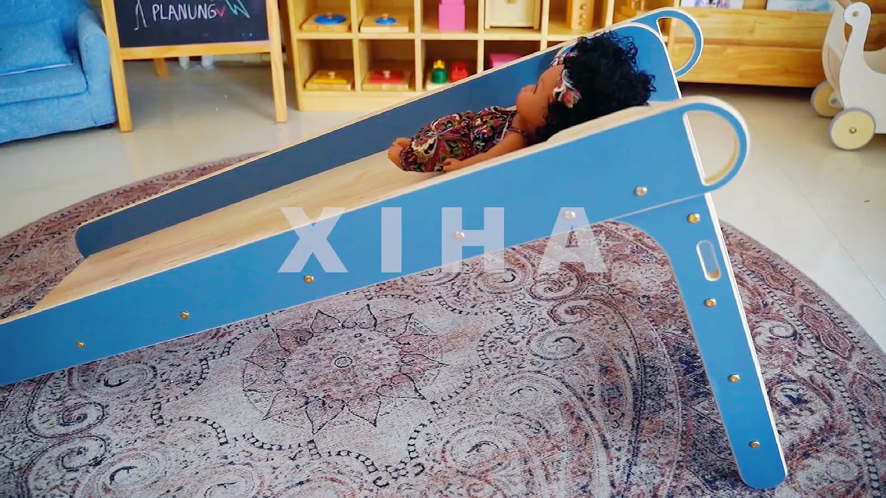 Put your child's favorite slide at home: folding wooden slide - YouTube