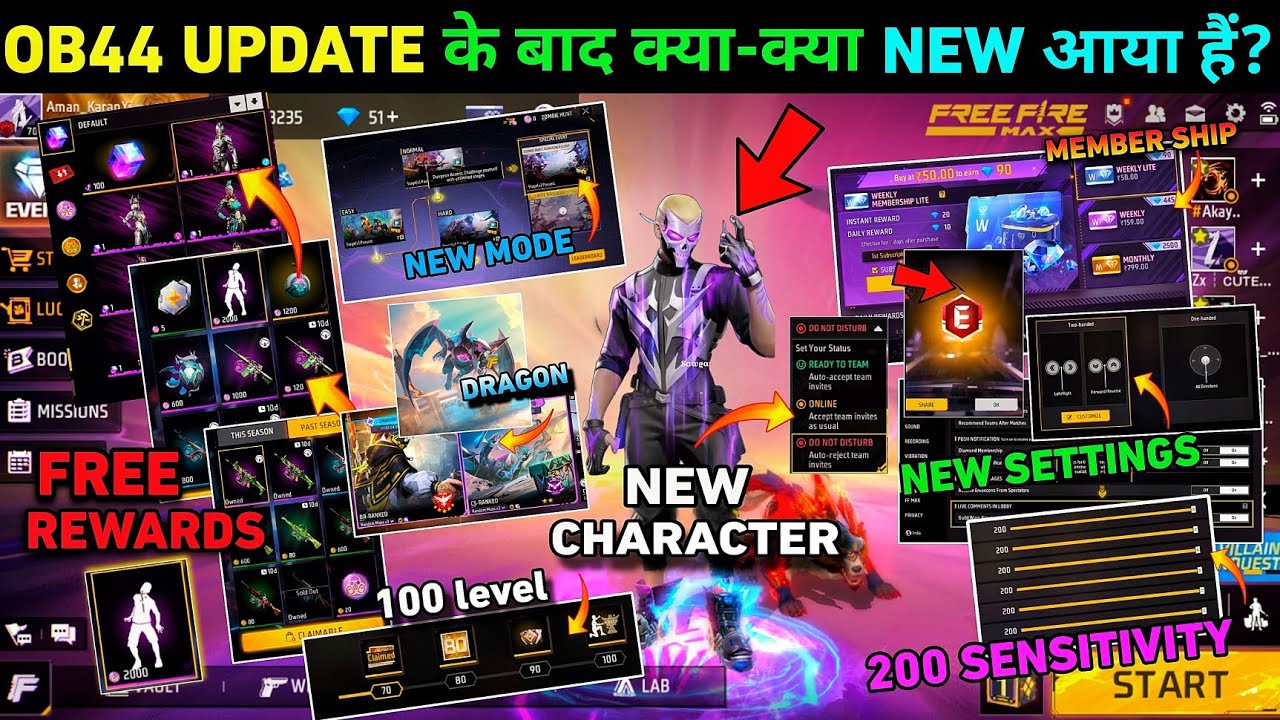 OPEN 🤯 Ob44 New Update 🔥 Free Fire India Time | FF Max New Ob44 Update Today Kab Aayega Changes ...
