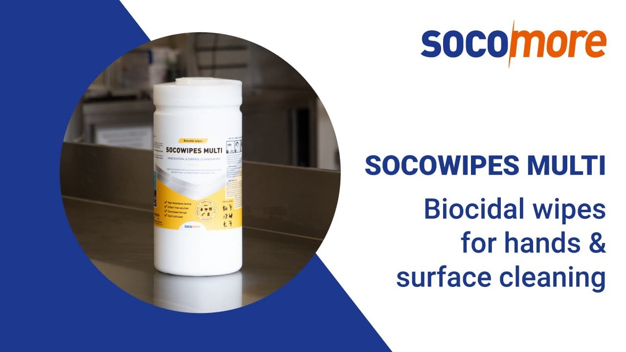Watch in action SOCOWIPES MULTI for hands, surfaces and tools - YouTube