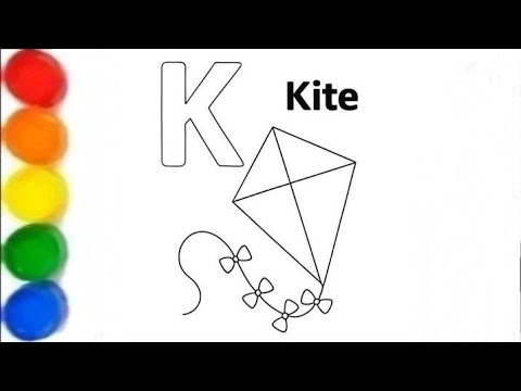 “Learn to draw a colorful kite! Fun and easy K letter tutorial for kids ...
