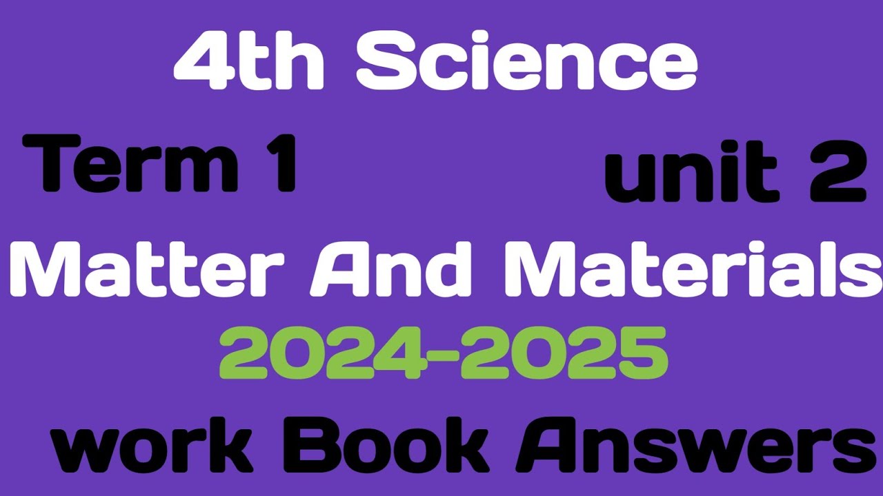 4th std Science term1 unit 2/Matter And Materials 2024-2025 English ...