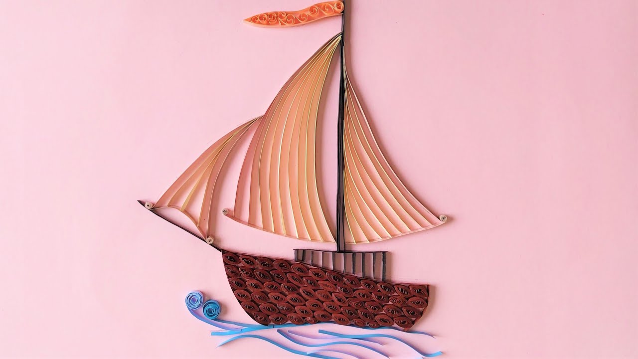 PAPER QUILLING SHIP #Quilling strip art #Quilling paper art#Wall ...