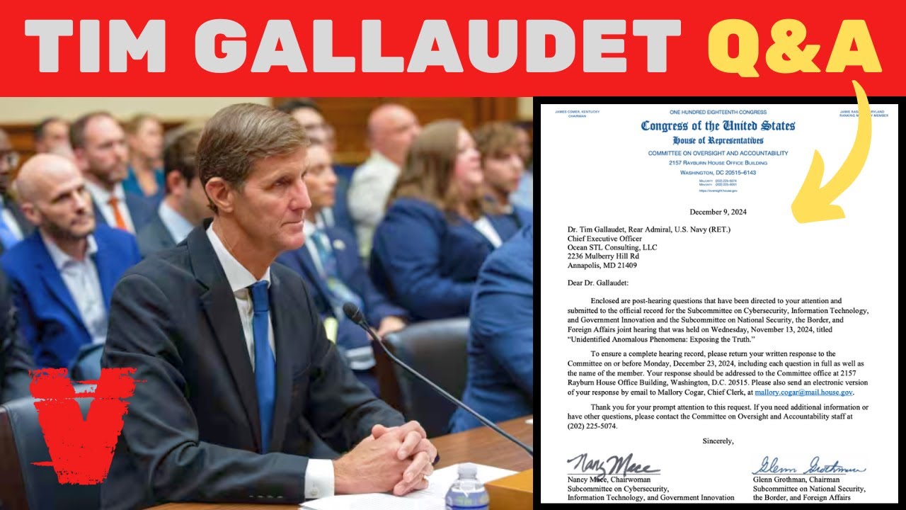 Tim Gallaudet Follow Up Q&A From November 2024 UAP House Hearing - YouTube