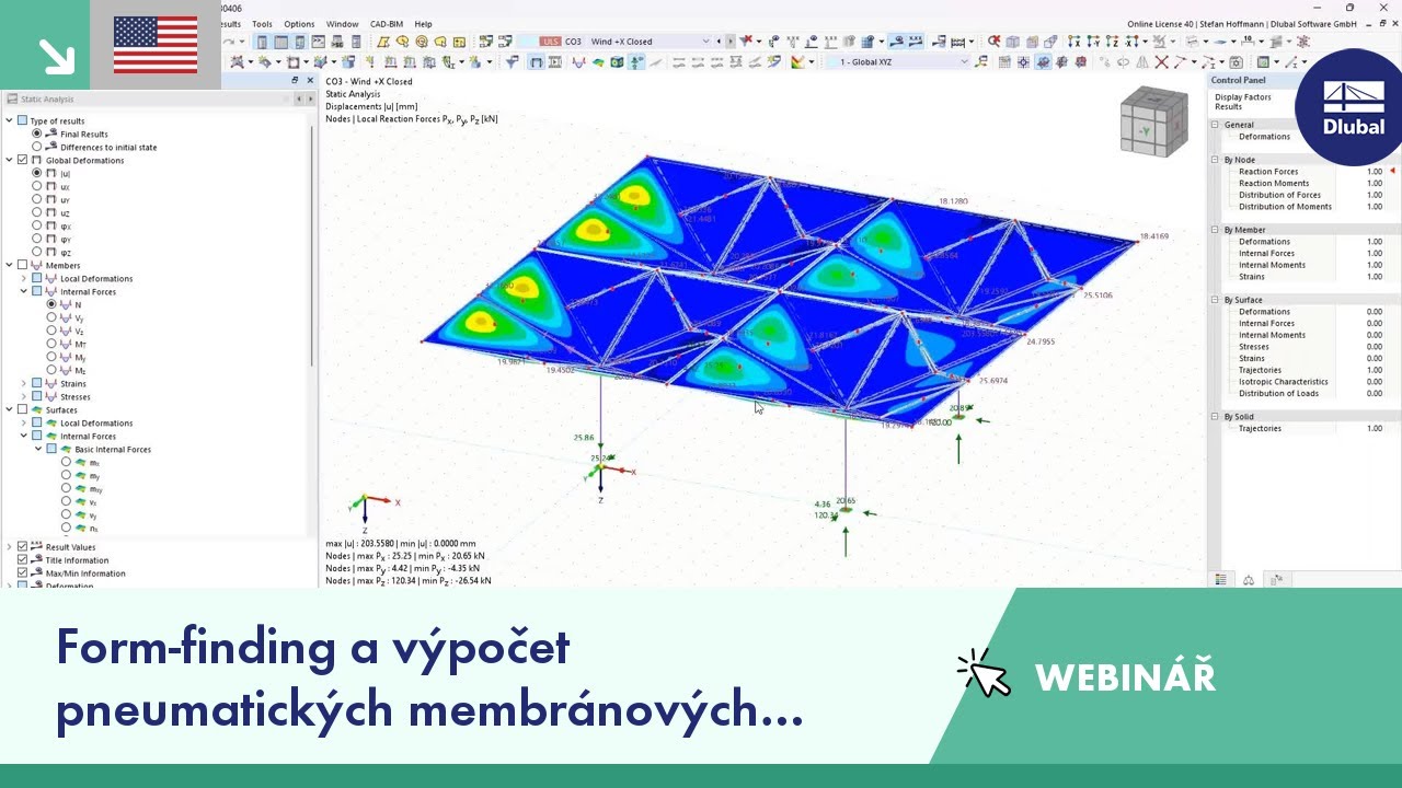 [EN] Form-finding a výpočet pneumatických membránových konstrukcí v programu RFEM 6 - YouTube