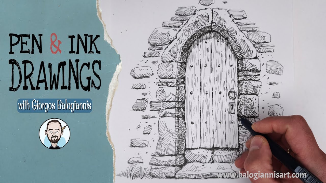 The Secret Door - Highlights with ASMR sounds | Pen & Ink Drawings ...