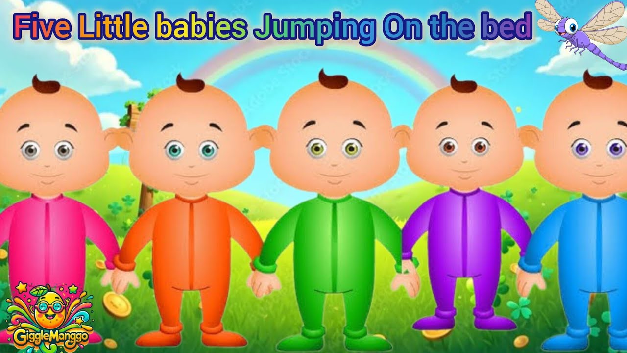 Five Little babies Jumping On the bed|| five Little babies👶||@GiggleManggo ||toddler's song ...