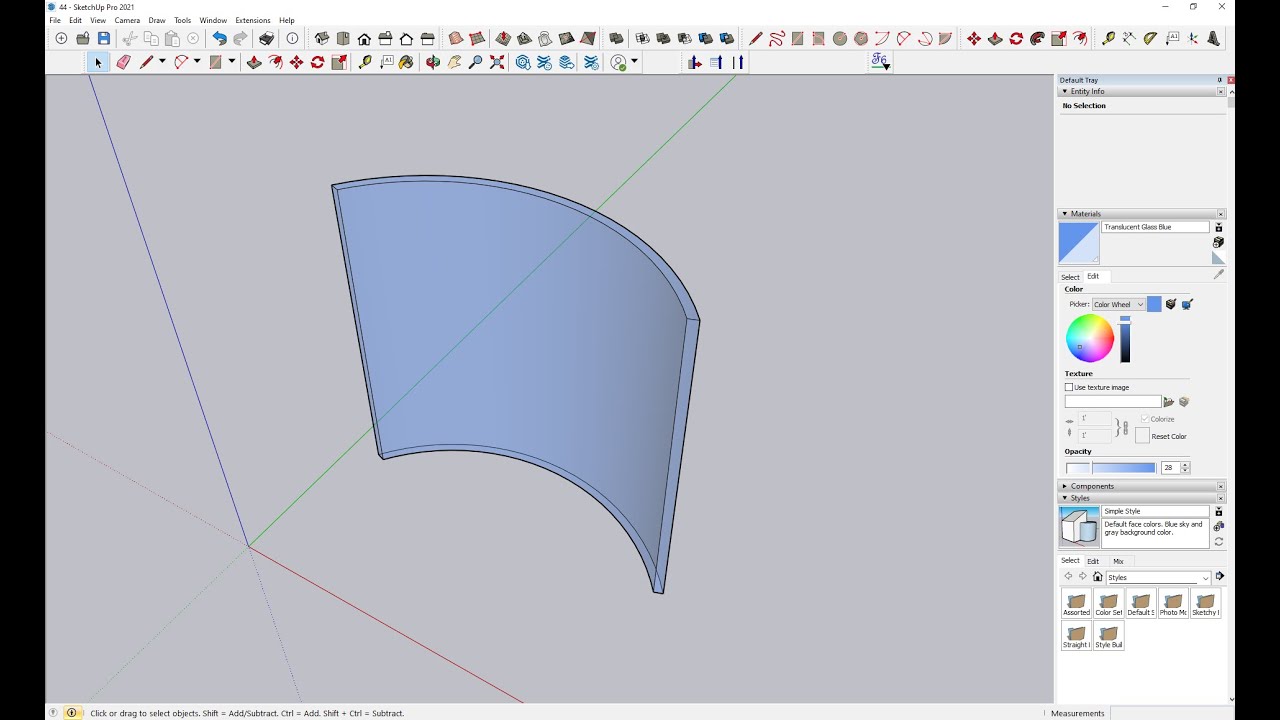 Curved Glass Wall in Sketchup - YouTube