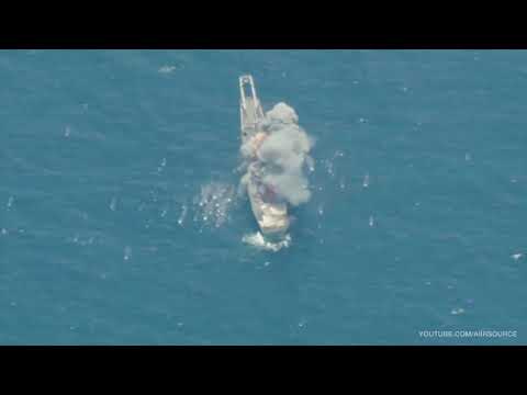 ABD ve Japon Askeri Kuvvetleri Eski Bir Gemiyi Batırma Tatbikatı US Japan Forces Missiles And Torped