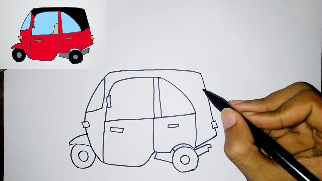 Cara Menggambar Bajaj Mudah Untuk Pemula | How to draw bajaj easy for ...