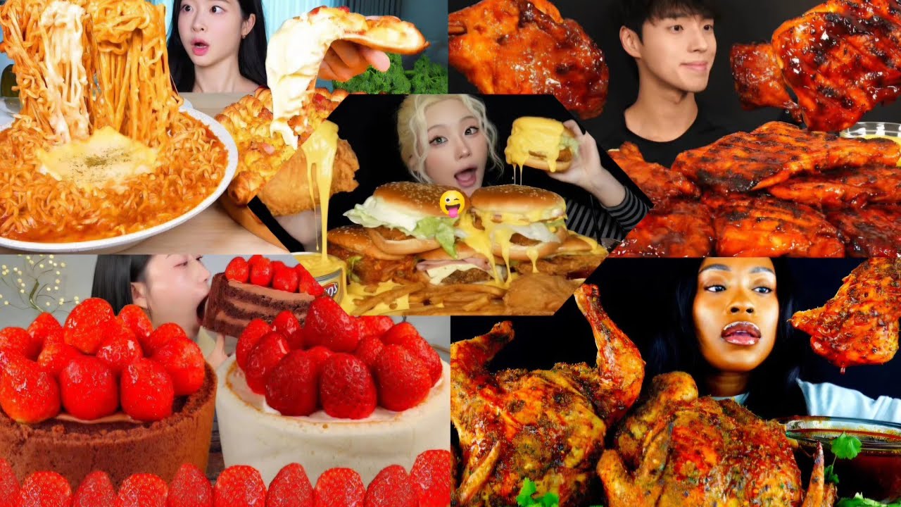 3X SPEED EATING*ASMR* DIFFERENT FAST FOOD YOUTUBE,TIKTOK MUKBANG ...