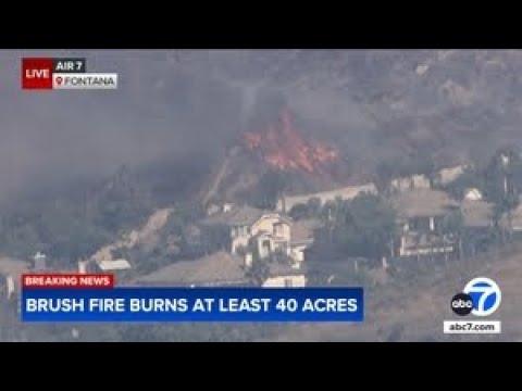 Sierra Fire: 40-acre blaze erupts in Fontana, threatening homes - YouTube