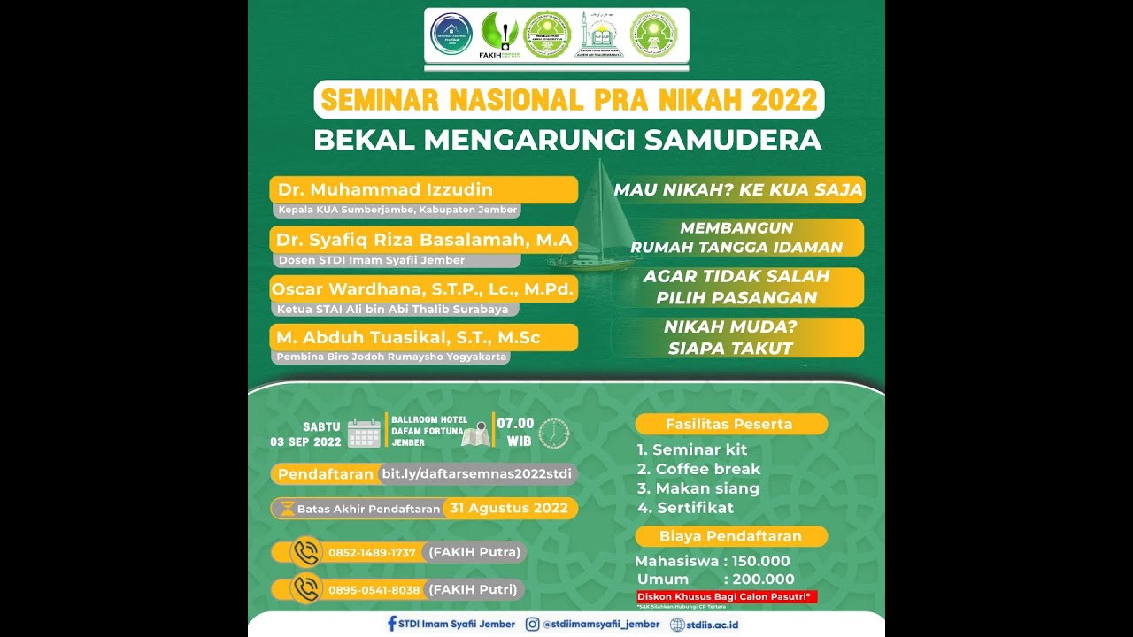 SEMINAR NASIONAL PRA NIKAH 2022 (BEKAL MENGARUNGI SAMUDRA) - YouTube