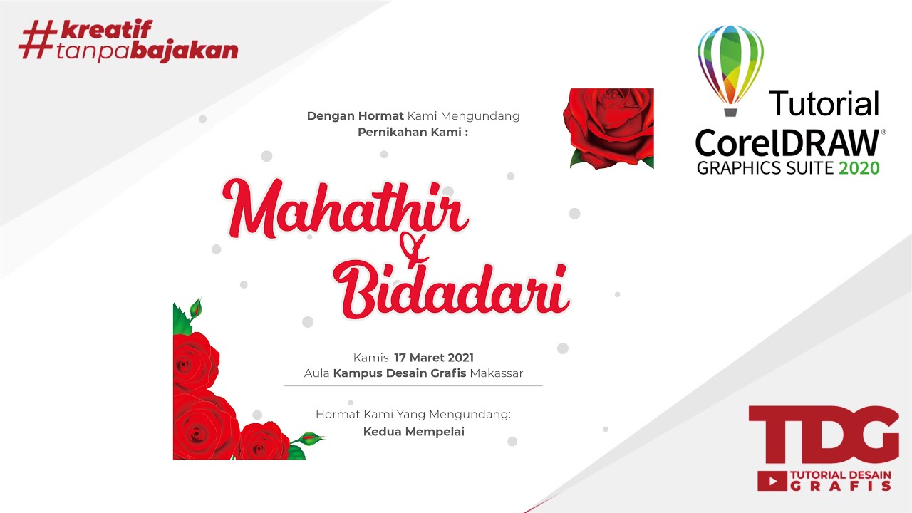 Desain Undangan Pernikahan Sederhana di Coreldraw 2020 - YouTube