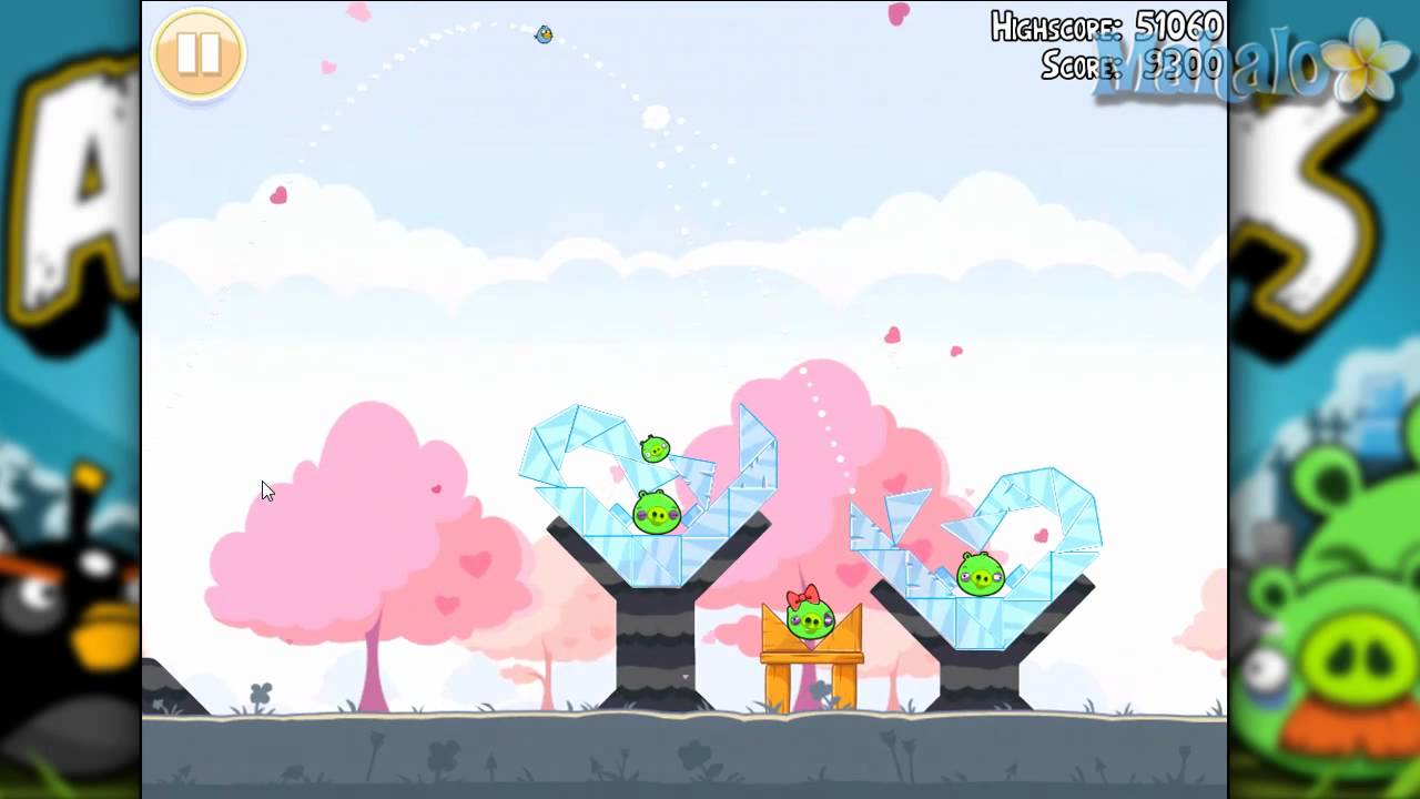 Angry Birds Hogs and Kisses Level 1-1 - YouTube