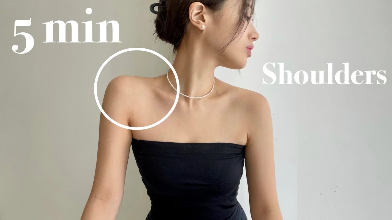 앉아서 5분! 직각 어깨 만드는 운동 루틴🖤 (feat. 승모근 격파 마사지) | Slim arms, Shoulders ...