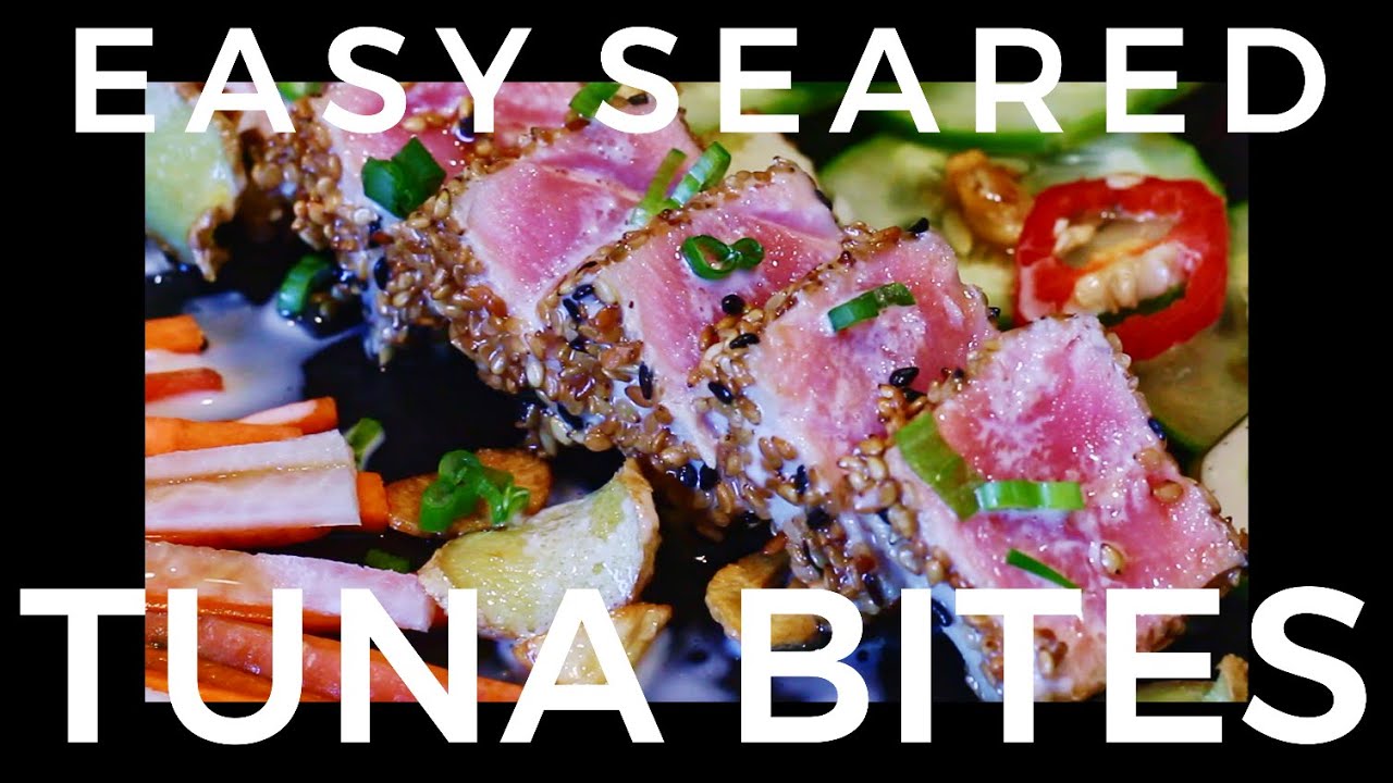 S01:EP25 - Easy Seared Tuna Bites (Delicate Medium Rare Seared Tuna ...