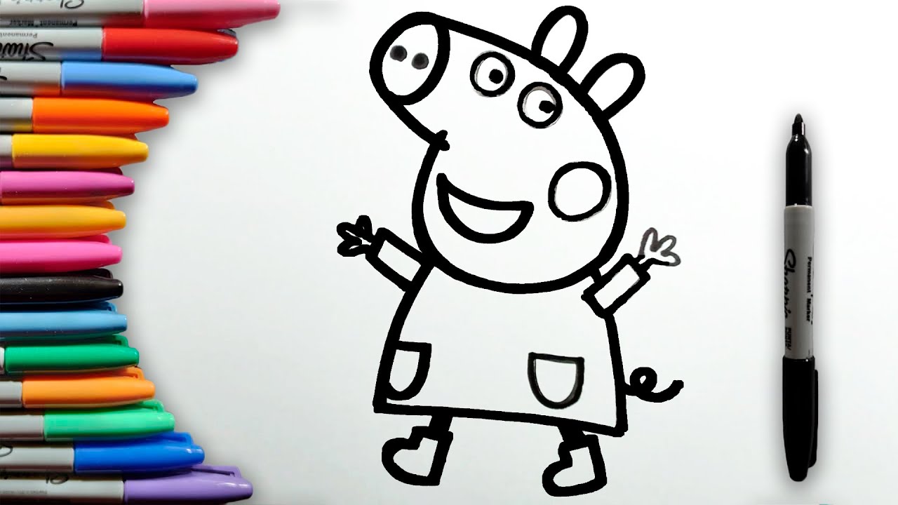Dibujar a Peppa Pig, aprender a Pintar y Colorear - Dibujos fáciles ...