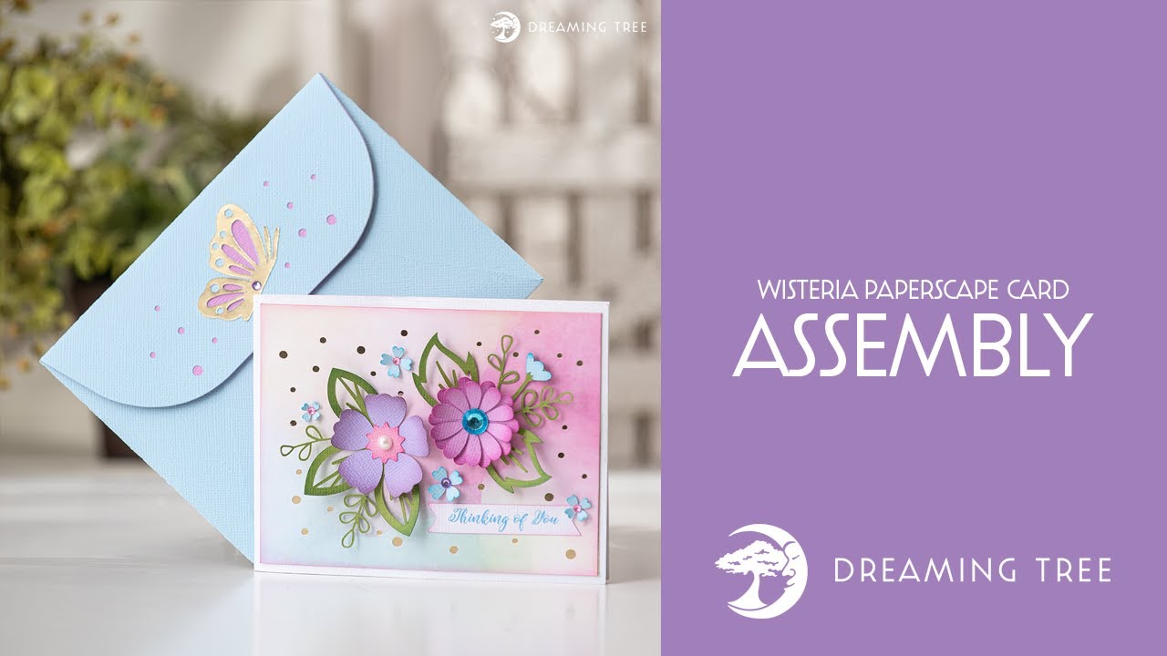 SVG File - Wisteria Paperscape Card - Assembly Tutorial (For Cricut, Silhouette, and ScanNCut ...