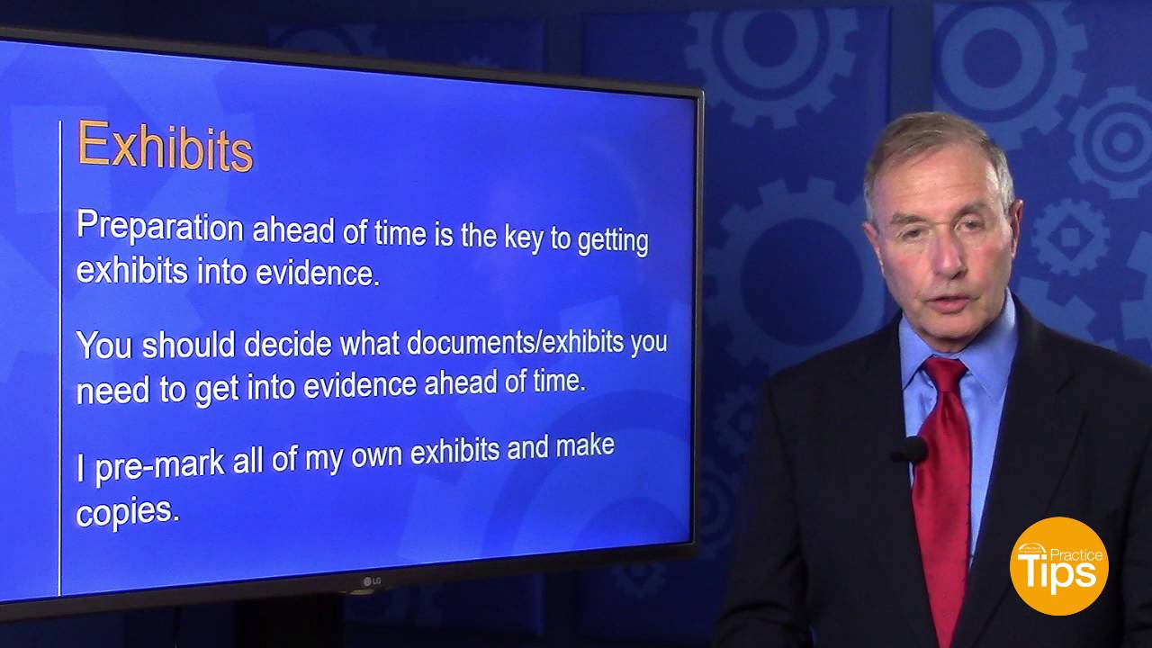 Practice Tips: Getting Exhibits Into Evidence with Frederic Ury - YouTube