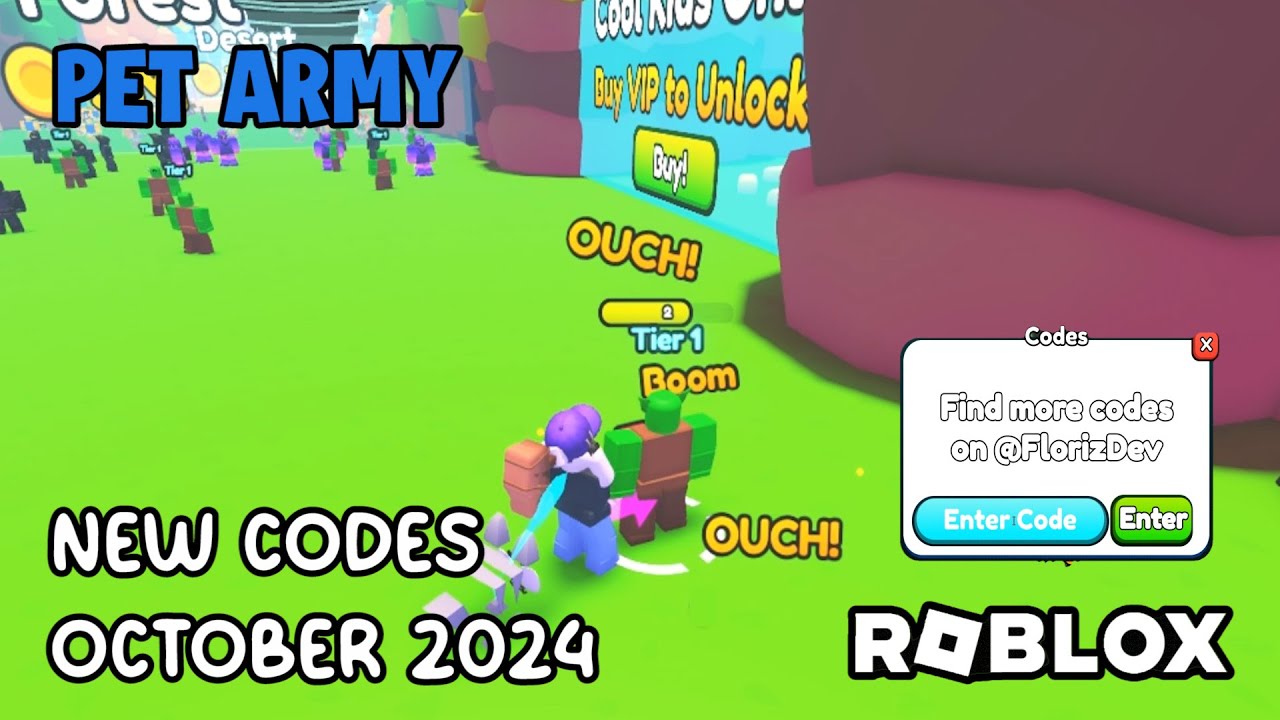 Roblox Pet Army New Codes October 2024 - YouTube