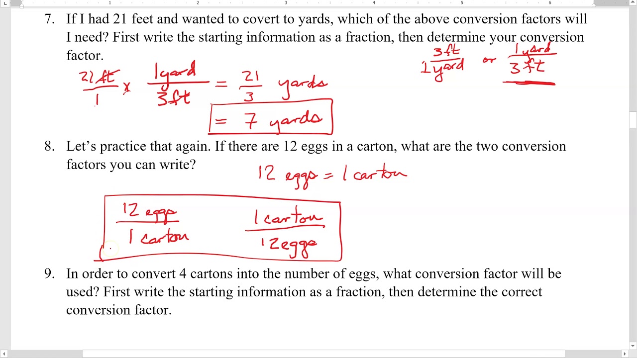 QR -- Lesson 8-1, Dimensional Analysis, Q 7-10 - YouTube