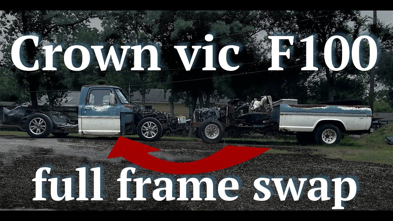 1970 Ford F100 Full Crown Vic frame swap (cab mounted) - YouTube