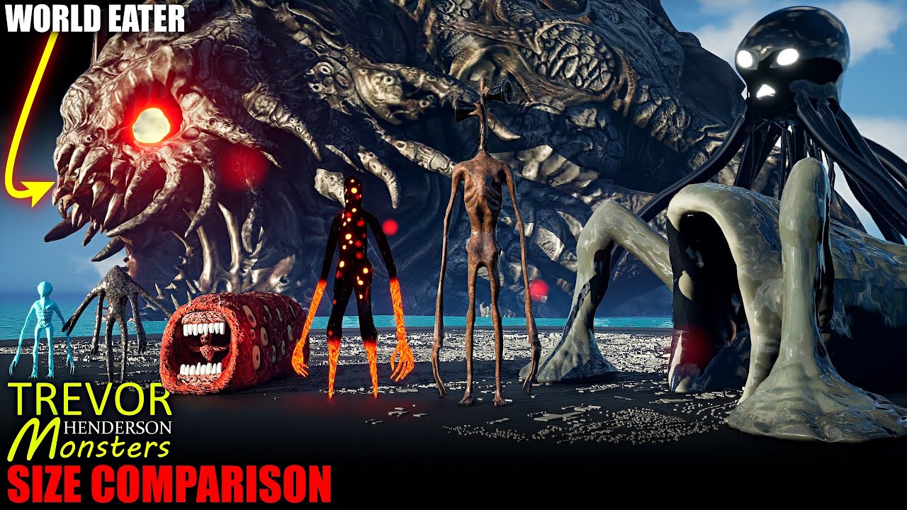 World Eater vs Sea Eater Size Comparison 3D | Trevor Henderson Monsters ...