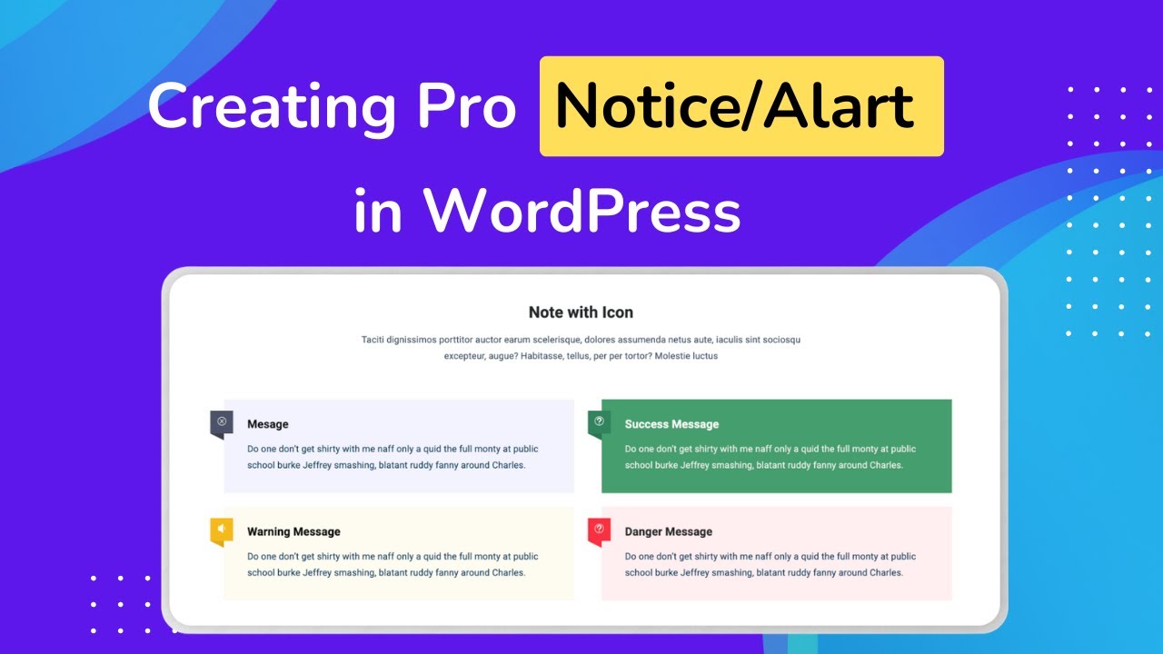 How to Display professional Notices & Alert message in WordPress ...