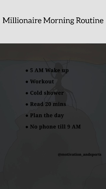 Millionaire Morning Routine .Real Life Quotes #DreamBig #WinningIn2025 ...
