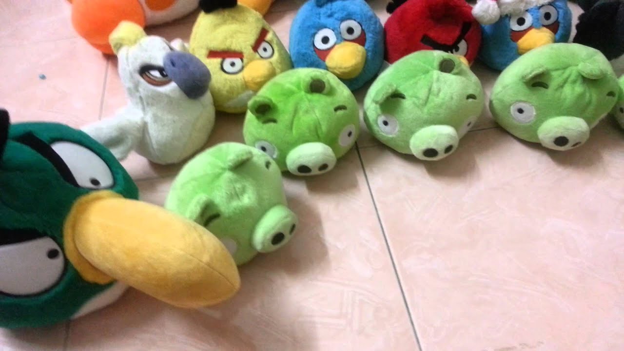 my angry birds plush collection - YouTube