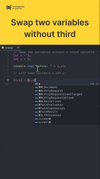 Swap To Variables Without Third Variable In Javascript Shorts Javascript Coding Htmlcss