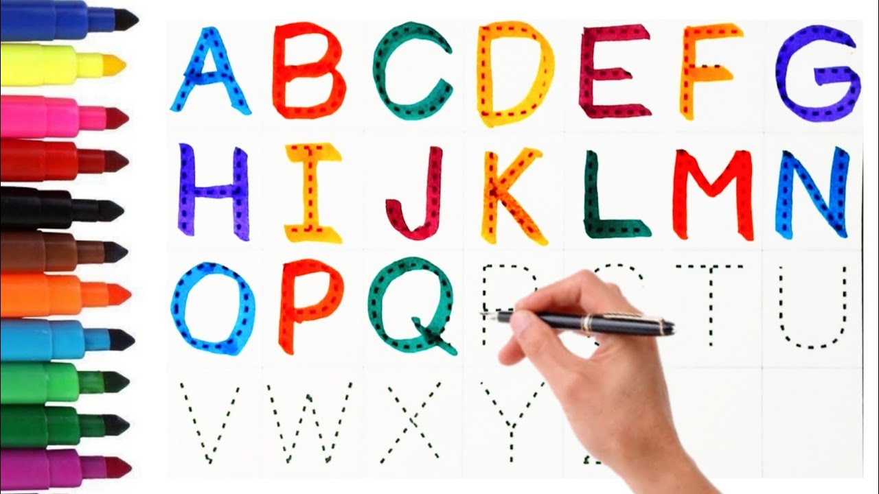 ABCD in English | Write and Read the Alphabet | Dotted Alphabet Tracing ...