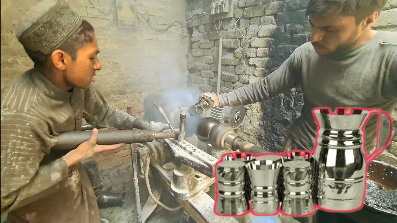 Production Of Stainless Steel Utensils Making Of Stainless Steel Water ...