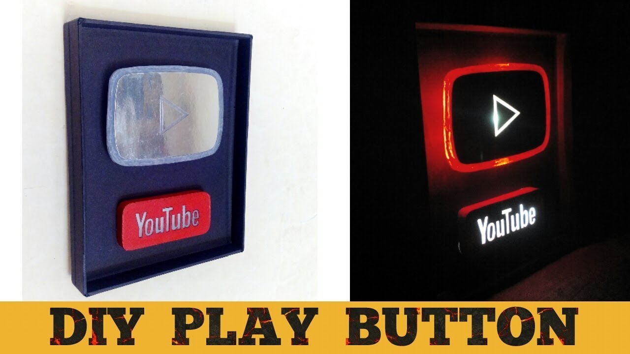 How to make a cardboard YouTube play button replica with lights - YouTube