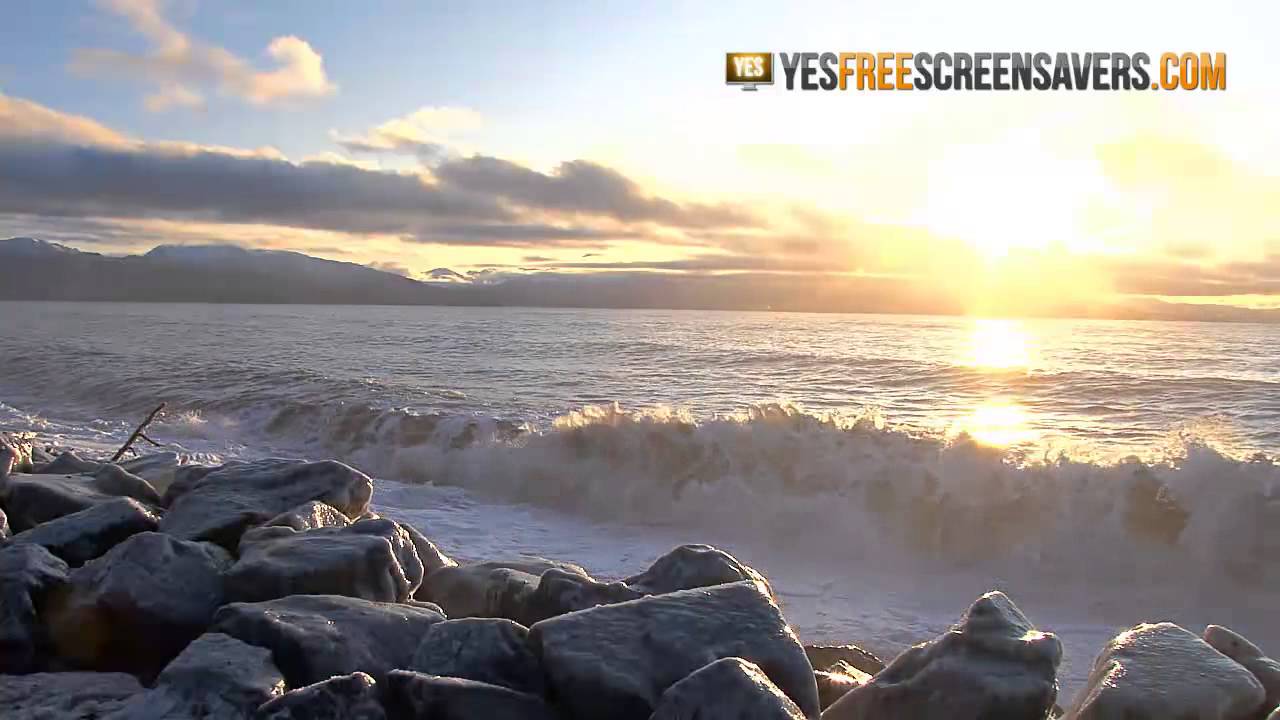 Rocky Beach Waves Screensaver for Windows - YouTube