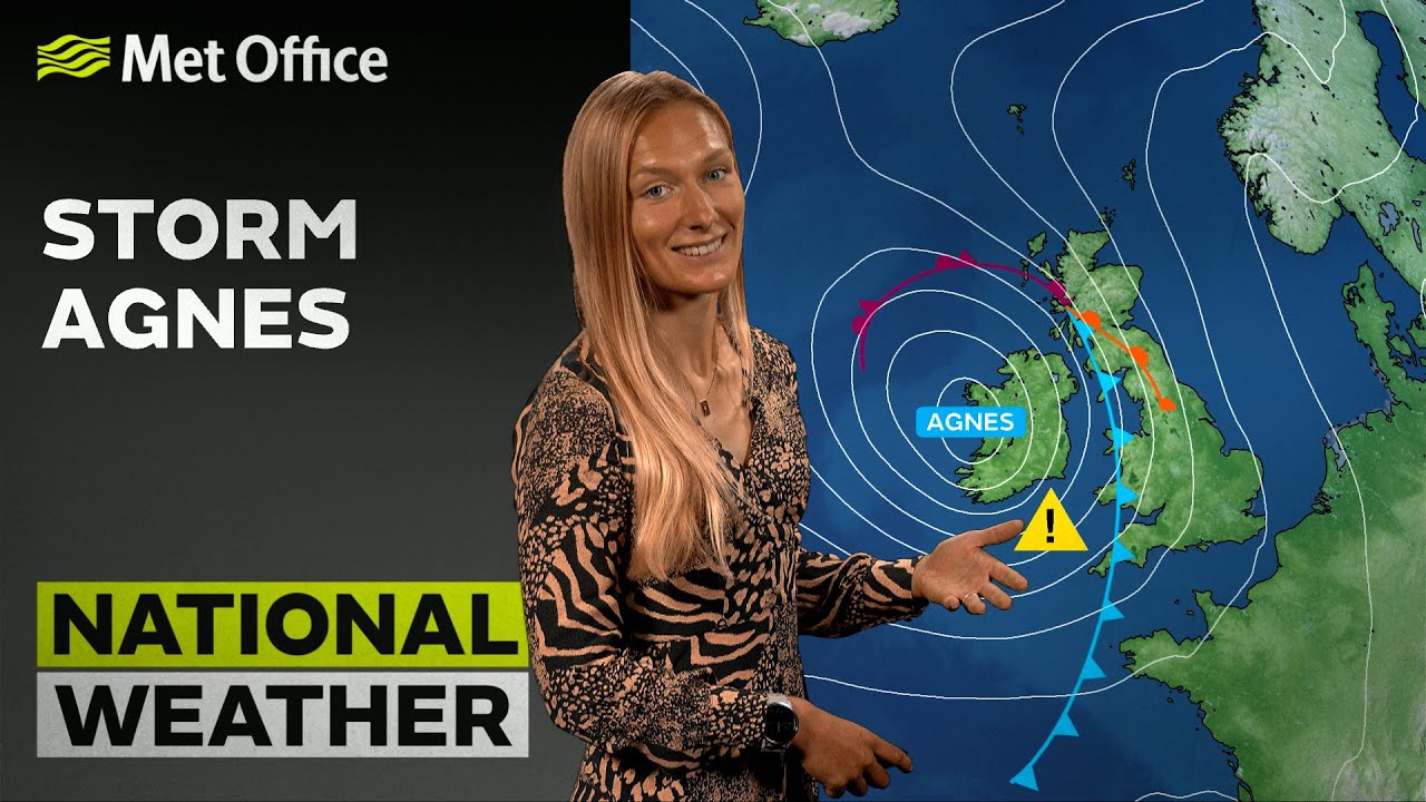 27/09/23 – Storm Agnes – Afternoon Weather Forecast UK – Met Office ...