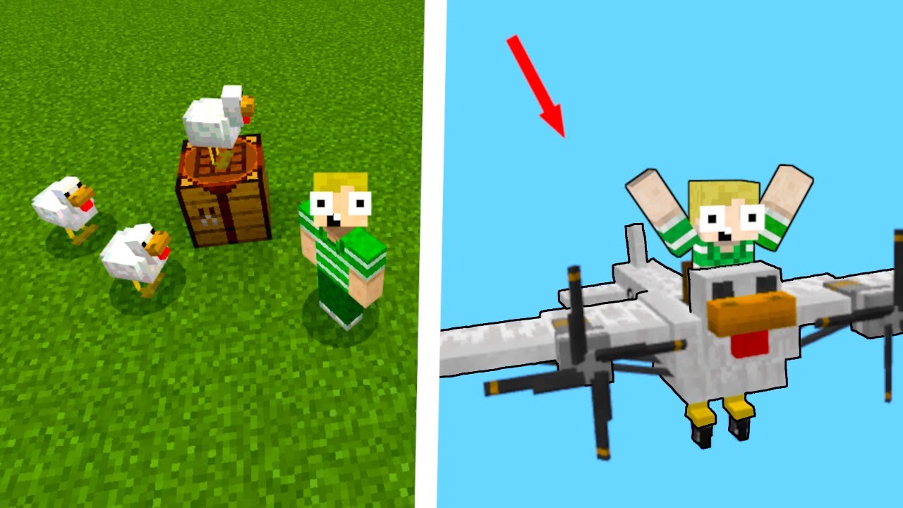 FLY og BILER Lavet Af MOBS! - Dansk Minecraft - YouTube