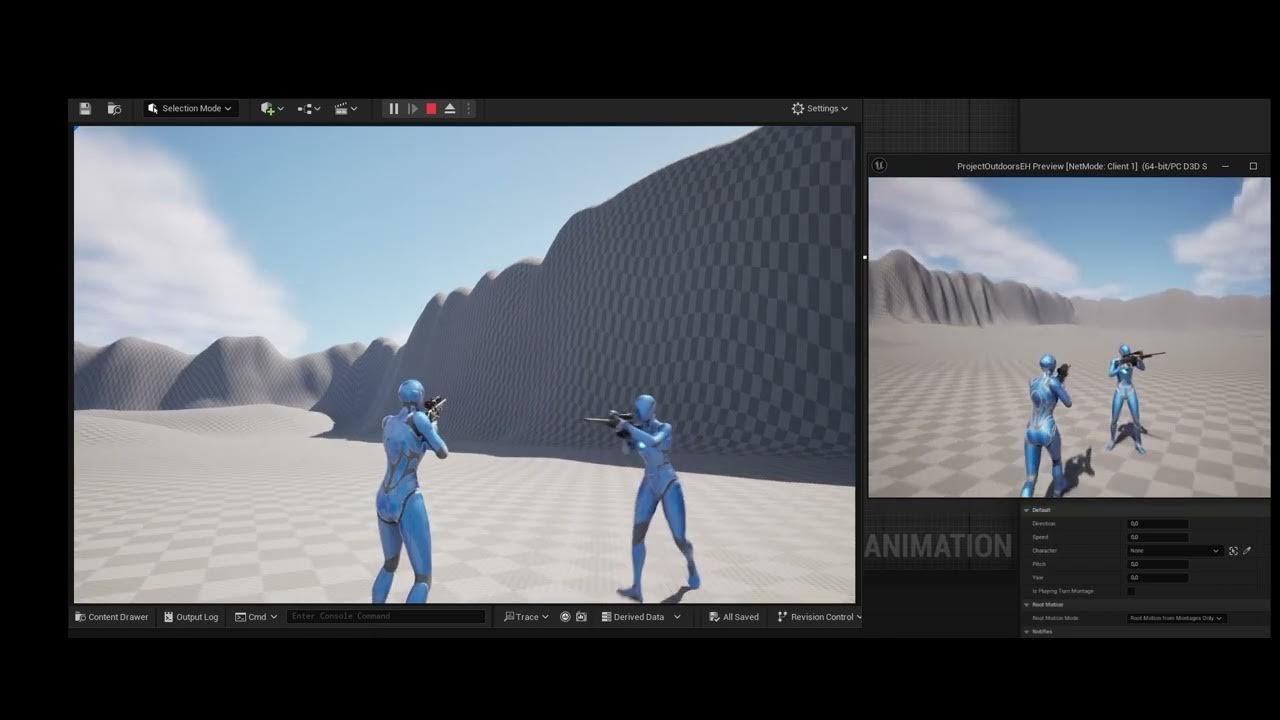 Showcasing client/server synchronization of movement & animations - YouTube