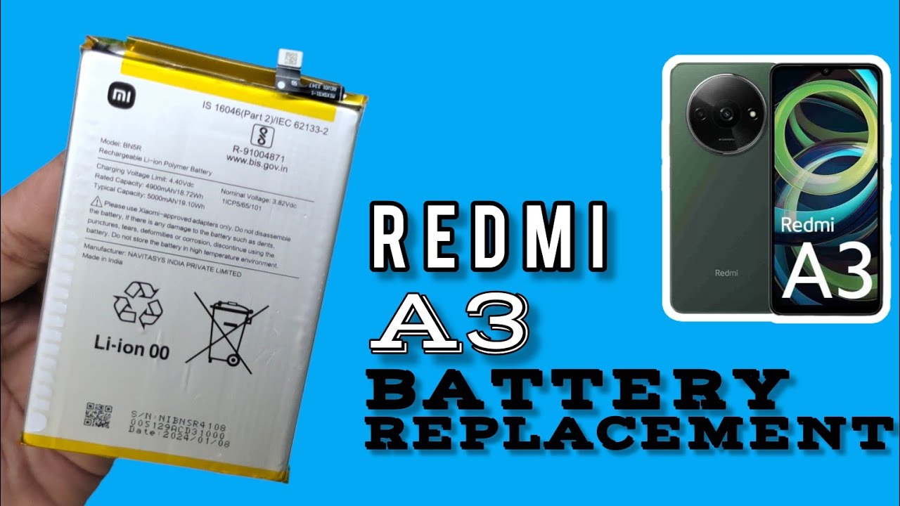 REDMI A3 BATTERY REPLACEMENT | HOW TO CHANGE REDMI A3 BATTERY #how #new ...