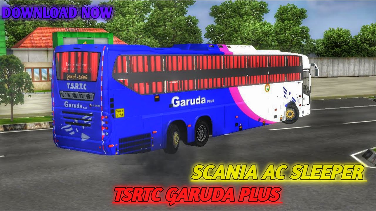 TSRTC GARUDA PLUS LIVERY FOR SCANIA SLEEPER BUS MOD - YouTube