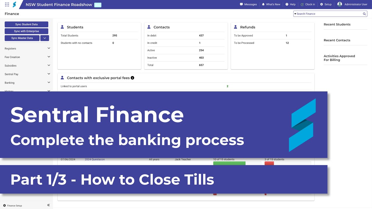 Sentral Finance | How to Close Tills - Banking Process Part 1/3 - YouTube